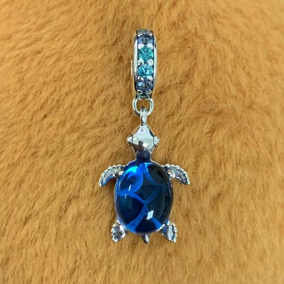 Pandora | Jewelry | Pandora Murano Glass Sea Turtle Dangle Charm S925 ...